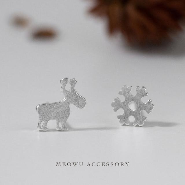 MEOWU ED1004 雪花小鹿 925純銀耳環 ED1004 - Goodfind找推薦、比價格