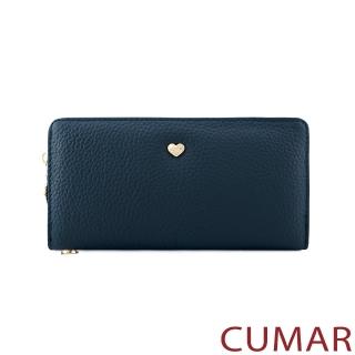 【CUMAR】心形LOGO真皮ㄇ字拉鍊長夾(深藍色)-momo購物網 - 好評推薦 - 2025年3月