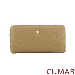 【CUMAR】心形LOGO真皮ㄇ字拉鍊長夾(卡其色)-momo購物網 - 好評推薦 - 2024年9月