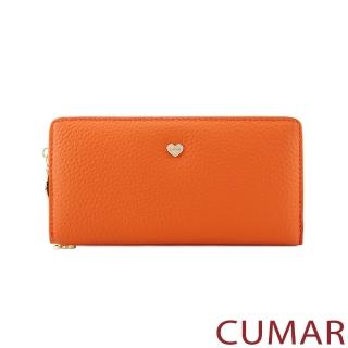 【CUMAR】心形LOGO真皮ㄇ字拉鍊長夾(橘色)-momo購物網 - 好評推薦 - 2025年1月