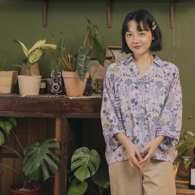 【MOSS CLUB】日本素材像素印花長袖襯衫(藍 紫 灰) - momo購物網 - 好評推薦 -2024年5月