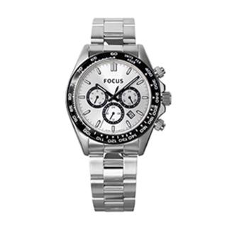 【FOCUS】Wheel of Time Watch 時光之輪系列-FC0001-80(黑圈白面三眼不鏽鋼帶/44mm)-momo購物網 ...