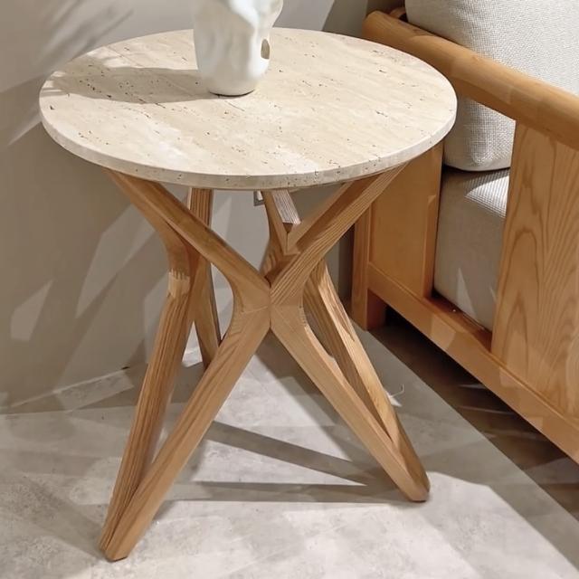 【橙家居·家具】/預購/侘寂系列洞石檯面實木圓几 SSX-H1806(售完採預購 茶几 邊几 桌子 圓几 圓桌 邊桌) - momo購物網 ...