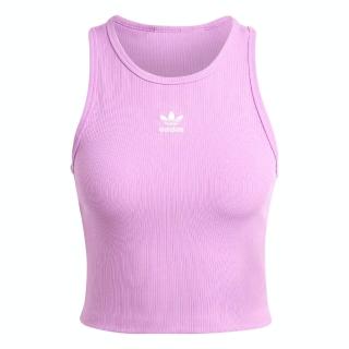 【adidas 愛迪達】ESS RIB Tank 女 背心 運動 休閒 三葉草 羅紋 修身 流行 粉紫(IY9651)-momo購物網 ...
