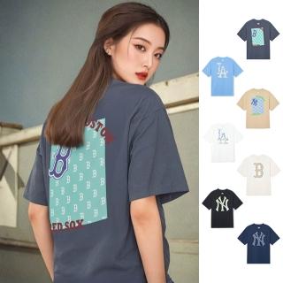 【MLB】背後大Logo短袖T恤 MONOGRAM系列 道奇/紅襪/洋基隊(3ATSM0443-四色任選)-momo購物網