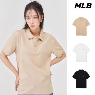 【MLB】抗UV防曬涼感短袖Polo衫 紅襪/洋基隊(3APQB0143-三色任選)-momo購物網