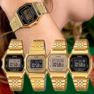 【CASIO 卡西歐】LA680WGA-9BDF/9DF/1DF/1B 復古 鬧鈴 不鏽鋼 腕錶 33.5mm(自動日曆 碼表計時)-momo ...