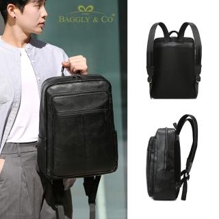 【BAGGLY&CO】真皮 布魯克男款大容量電腦商務頭層牛皮雙肩背包(真皮包包 旅行包 商務包)-momo購物網 - 好評推薦 - 2025年12月