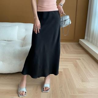 【巴黎精品】現貨+預購 女緞面半身裙絲質長裙法式絲綢大碼洋裝休閒大尺碼女裝(高腰褶皺包臀3色a1ga41)-momo購物網 - 好評推薦 ...