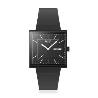 【SWATCH】WHAT IF...BLACKAGAIN? 經典手錶/方形錶/男錶/女錶/瑞士製造 SO34B701(41mm)-momo購物 ...