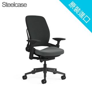 【Steelcase】Leap Chair 全功能人體工學辦公椅｜3D KNIT｜黑殼黑五爪石磨灰座墊(Steelcase Leap ...