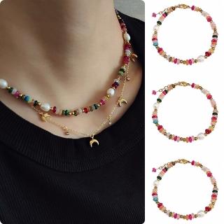 【LEESA 】交換禮物 珍珠項鍊\寶石項鍊\淡水珍珠項鍊\項鍊\短項鍊\女飾\鎖骨鍊\串珠項鍊\波西米亞\個-momo購物網 - 好評推薦 ...