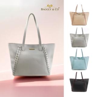 【BAGGLY&CO】喬安娜素面鎖縫設計手提肩背包(雙11限定 1111 四色)-momo購物網 - 好評推薦 - 2024年11月