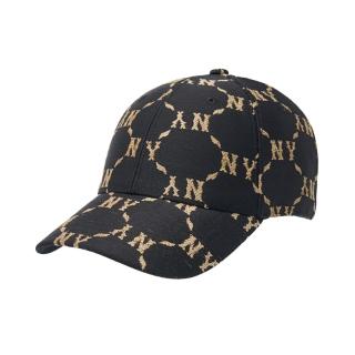 【MLB】可調式硬頂棒球帽 Monogram系列 紐約洋基隊(3ACPM044N-50BKS)-momo購物網