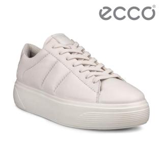 【ecco】STREET PLATFORM W 街頭趣闖厚底皮革休閒鞋(砂礫色 21958358261)-momo購物網 - 好評推薦 ...