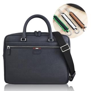 【BALLY】簡約經典紅白紅條紋防刮皮革手提兩用包商務包公事包(深藍 買就隨機送BV鑰匙圈)-momo購物網 - 好評推薦 - 2025年9月