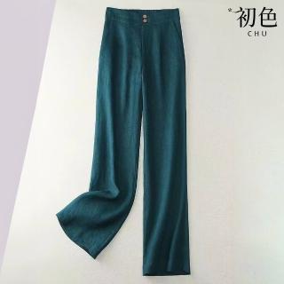 【初色】純色百搭透氣棉麻高腰垂感休閒褲寬褲闊腿褲長褲顯瘦褲-共5色-36545(M-3XL可選)-momo購物網 - 好評推薦 - 2025年10月