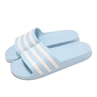 【adidas 愛迪達】拖鞋 Adilette Aqua 女鞋 藍 白 一體式 止滑 一片拖 涼拖鞋 愛迪達(IE8919)-momo購物網 ...