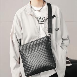 【MoonDy】交換禮物 方包 男生包包 編織包 斜背包 單肩包 韓國斜背包 郵差包 單肩包男 男生包包側背-momo購物網 - 好評推薦 ...