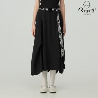 【OUWEY 歐薇】素色百變寬裙(黑色；S-XL；3243162319)-momo購物網