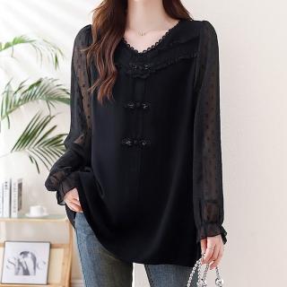 【麗質達人】5120黑色長袖上衣-LY(L-5XL)-momo購物網 - 好評推薦 - 2025年5月