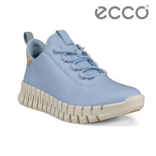 【ecco】GRUUV W 樂步輕便經典皮革休閒鞋 女鞋(風鈴藍/裸色 21820360991)-momo購物網 - 好評推薦 - 2025年12月