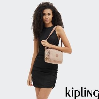 【KIPLING官方旗艦館】溫柔淡雅奶茶色前袋拉鍊側肩包-COLETA-momo購物網