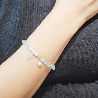 【焦糖小姐 Ms caramelo】海藍寶石淡水珍珠手鍊(水晶手鍊)-momo購物網 - 好評推薦 - 2025年10月