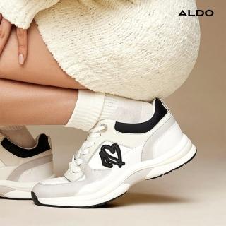 【ALDO】CLEA-時尚復古設計小白鞋-女鞋(白混黑)-momo購物網