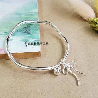 【家家銀飾手工坊】9999萬足銀時尚秀氣蝴蝶結手環(手圍14至19圍內可交叉佩戴蝴蝶波浪結手環)-momo購物網 - 好評推薦 - 2025年12月