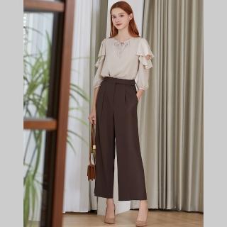 【IENA】個性壓褶寬褲(#4238004 寬褲 #咖色)-momo購物網 - 好評推薦 - 2024年12月