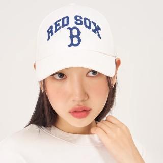 【MLB】可調式硬頂棒球帽 五分割帽 Varsity系列 波士頓紅襪隊(3ACPV033N-43CRD)-momo購物網