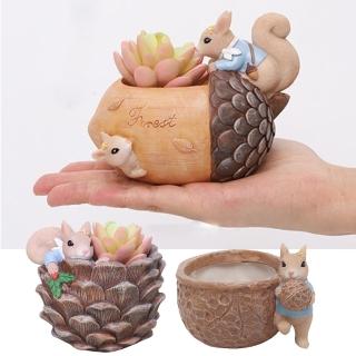 【沐森Green Life】四款．松鼠堅果花園花盆/多肉花盆(防水耐撞 不含植物)-momo購物網 - 好評推薦 - 2025年5月