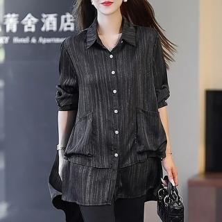 【麗質達人】561黑灰色長袖上衣-LY(L-5XL)-momo購物網 - 好評推薦 - 2025年9月