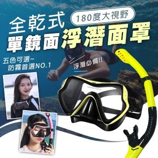 【SWIMFLOW】全乾式單鏡面潛水面罩(浮潛面罩 單鏡面罩 潛水面鏡 潛水面罩 潛水鏡 潛水蛙鏡 浮潛 蛙鏡 泳鏡)-momo購物網 ...