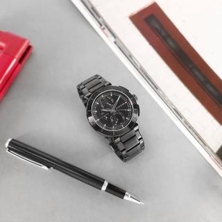 【Tommy Hilfiger】簡約三眼 星期日期 礦石強化玻璃 不鏽鋼手錶 鍍黑 44mm(1792119)-momo購物網 - 好評推薦 ...