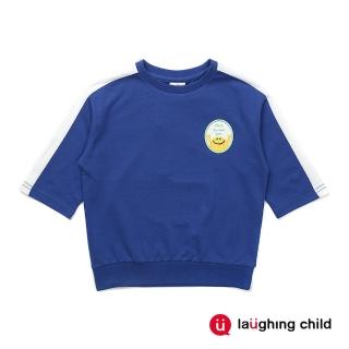 【laughing child】童裝-SMILE徽章短袖休閒衫(藍色)-momo購物網 - 好評推薦 - 2024年9月