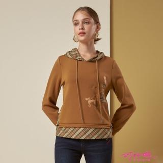 【巧玲瓏】格紋女孩拼接連帽上衣 1063509-momo購物網 - 好評推薦 - 2025年5月