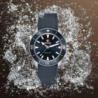 【Rado 雷達表】大面徑 Captain Cook庫克船長200米機械錶 鈦45㎜織帶款-加8重豪禮 R01(R32501206)-momo ...