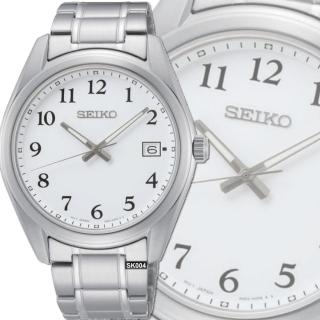 【SEIKO 精工】CS系列/時尚數字精鋼白面石英男腕錶40.2㎜-加超值好禮 SK004(SUR459P1/6N52-00F0S)-momo ...