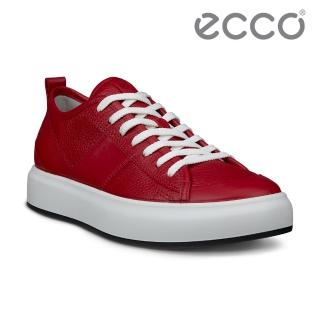 【ecco】STREET ACE W 街頭趣闖城市皮革休閒鞋 女鞋(辣椒紅/辣椒紅 85681351183)-momo購物網 - 好評推薦 ...