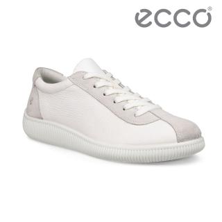 【ecco】SOFT ZERO W 柔酷零點復古保齡球皮革休閒鞋 女鞋(白色/灰白色 22025352292)-momo購物網 - 好評推薦 ...