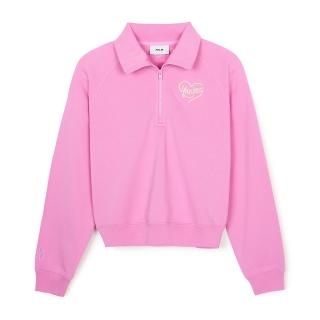 【MLB】女版半拉鍊長袖大學T Heart系列 紐約洋基隊(3FMTH1044-50PPL)-momo購物網