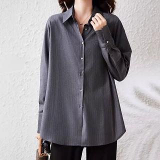 【麗質達人】5222灰色條紋襯杉-LY(L-5XL)-momo購物網 - 好評推薦 - 2025年5月