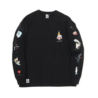 【CHUMS】CHUMS 休閒 Oversized Utah Tours L/S T-Shirt長袖上衣 黑色 男 女 ...