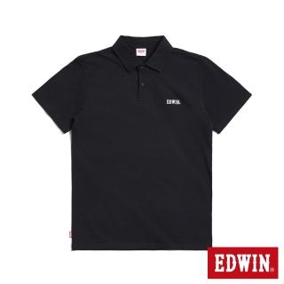 【EDWIN】男裝 經典小刺繡短袖POLO衫(黑色)-momo購物網
