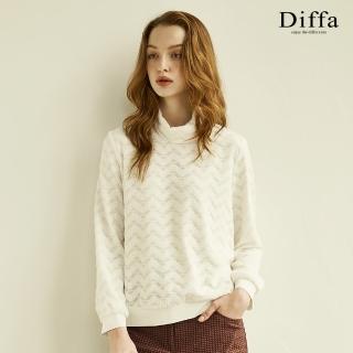 【Diffa】精緻毛感波紋高領針織衫-女-momo購物網 - 好評推薦 - 2025年1月