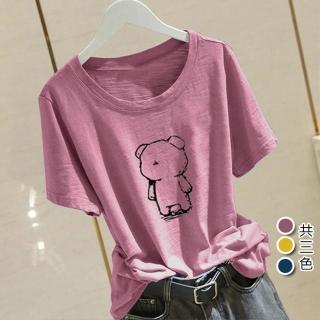 【K.W.】現貨佳人約定人氣有機竹節棉上衣(V領上衣 棉上衣 短T恤 共2色)-momo購物網 - 好評推薦 - 2025年4月