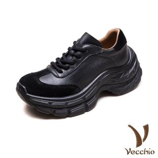 【Vecchio】真皮休閒鞋 厚底休閒鞋/真皮頭層牛皮異材質拼接復古厚底休閒鞋(黑)-momo購物網 - 好評推薦 - 2025年12月