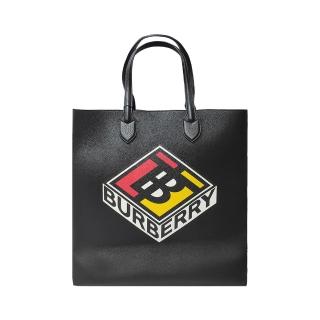 【BURBERRY 巴寶莉】80225251 品牌TB LOGO荔枝壓紋牛皮直立式托特包(黑色)-momo購物網 - 好評推薦 - 2025年12月